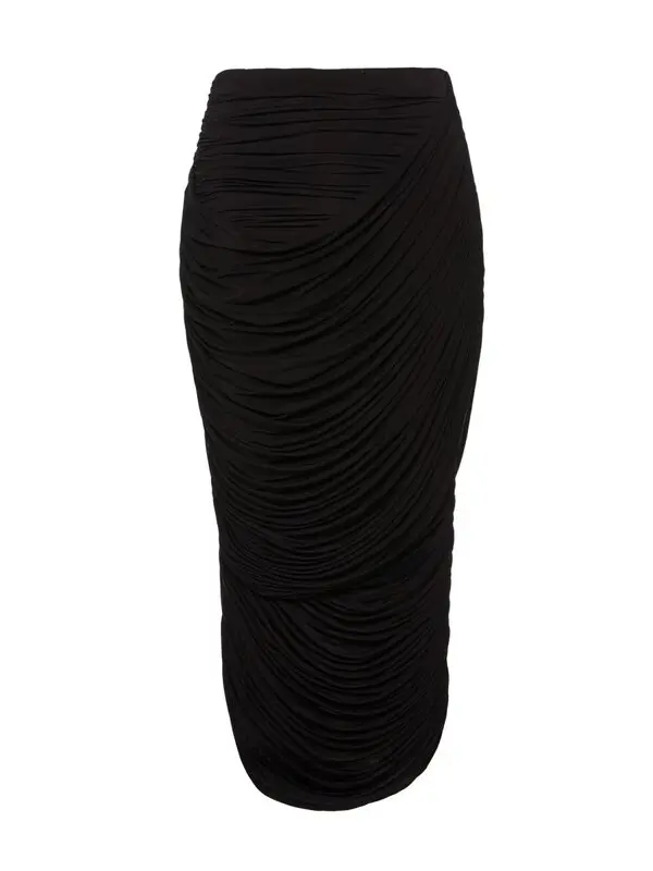 Magda Butrym Ruched Midi Skirt - Black