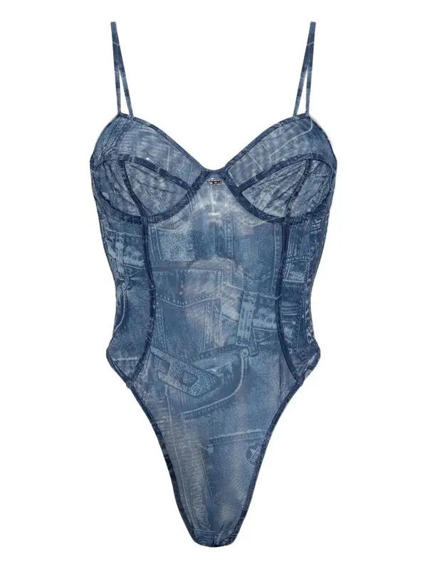 DIESEL® Adjustable Straps Underwire Mini Bra - Blue