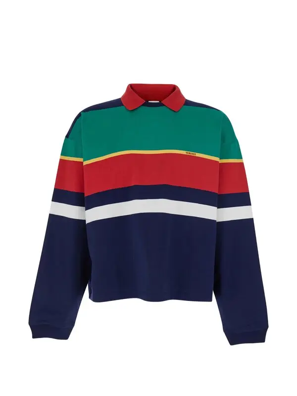 Versace Classic Polo Sweatshirt With Embroidered Logo - Multicolour