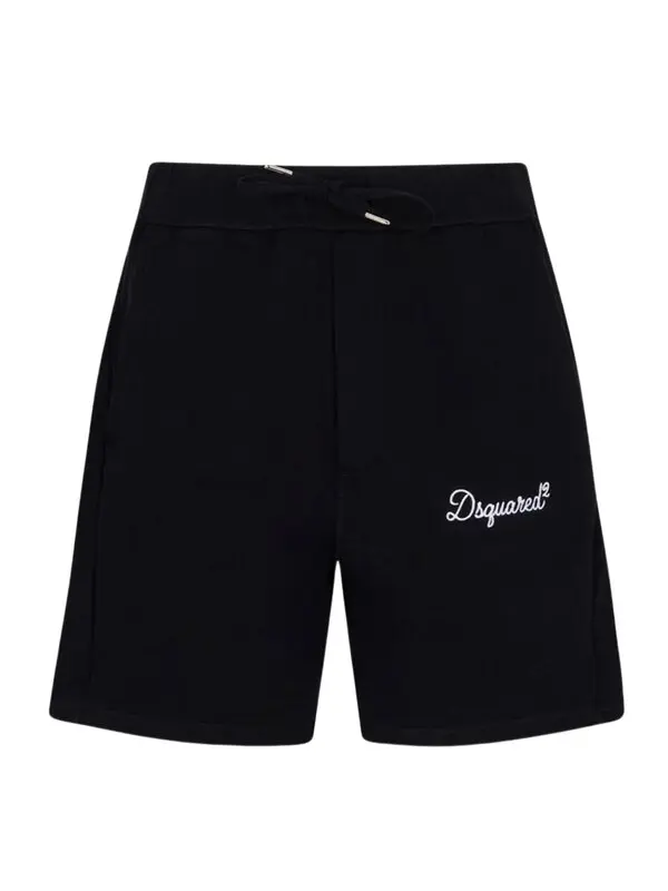 Dsquared2 Relaxed Fit Logo Detail Shorts - Black
