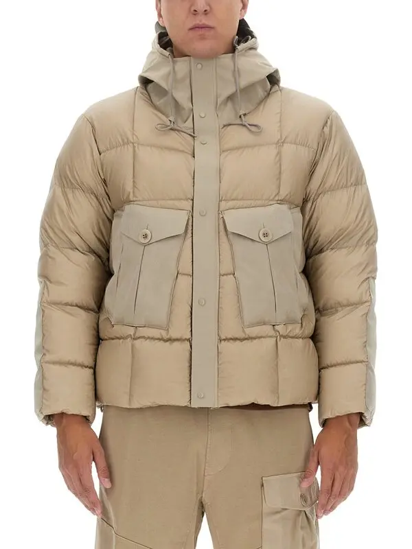 TEN C Hooded Padded Jacket - Grey