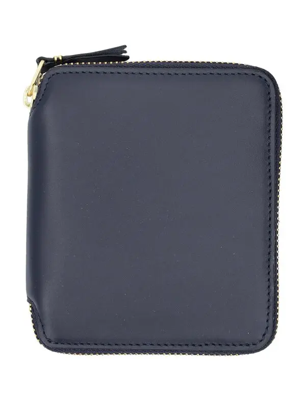 Comme Des Garçons Zipped Leather Wallet - Blue