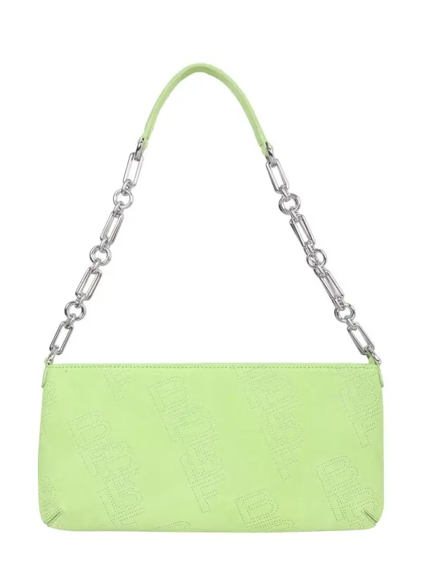 By Far Mini Longa Baguette Bag With Chain Strap - Green