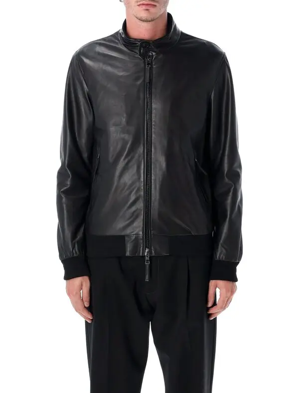 SWORD 6644 Zip-up Leather Jacket