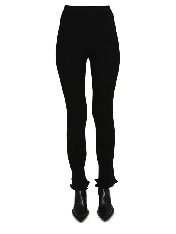Rabanne Logo-waistband High-waisted Leggings - Black