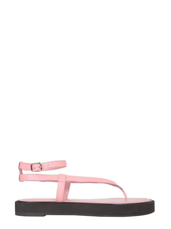 By Far Elegant Mini Thong Sandals With Ankle Strap - Pink