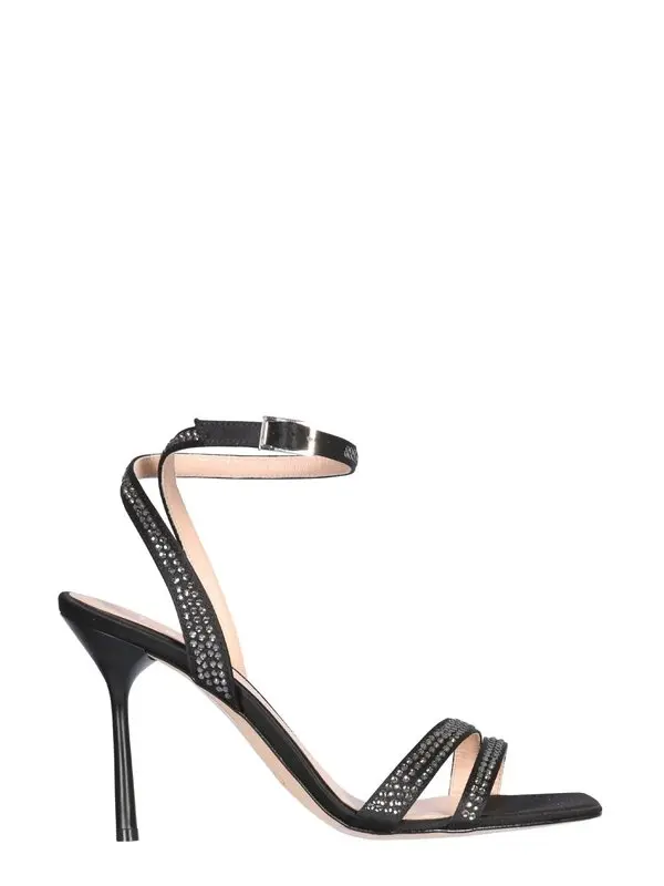 LEONIE HANNE X LIU JO Camelia Embellished Stiletto Sandals - Black