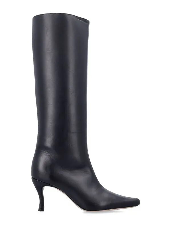 By Far Stevie Smooth Calf Leather Knee High Boots - Black