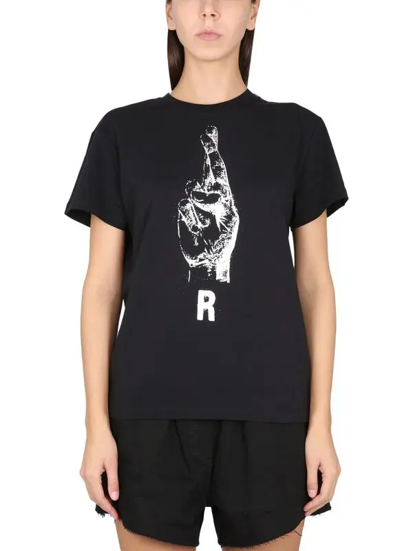 Raf Simons Crewneck T-shirt With Statement Necklace For