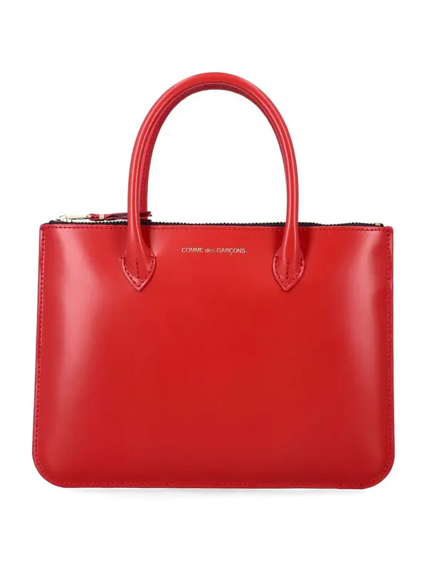 Comme Des Garçons Compact Mini Wallet Handbag With Dual Handles - Red
