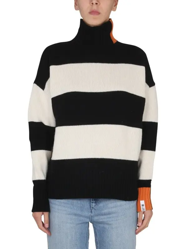 RIGHT FOR High Neck Striped Rugby Shirt - Multicolour