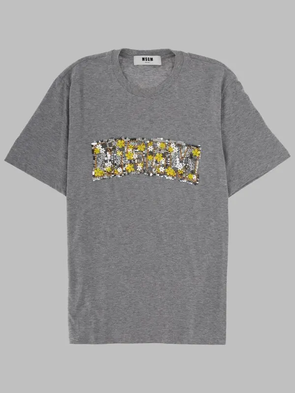 MSGM Logo T-shirt With Paint Details For