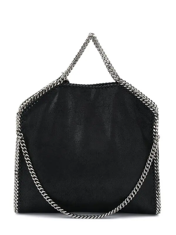 Stella McCartney Black Faux Leather 3-chain Mini Handbag - Nero