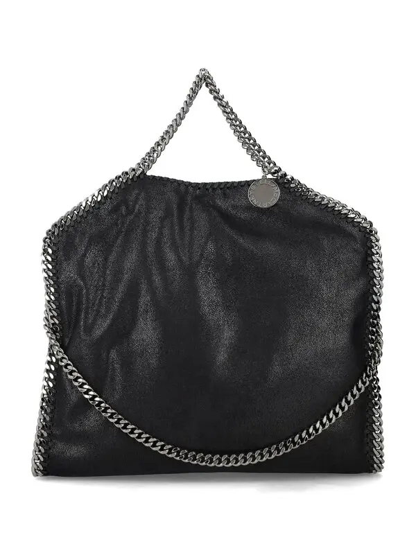 Stella McCartney Black Faux Leather 3-chain Mini Handbag - Nero