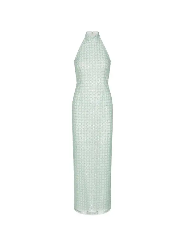ROTATE BY BIRGER CHRISTENSEN Halterneck Dress With Back Slit - Verde