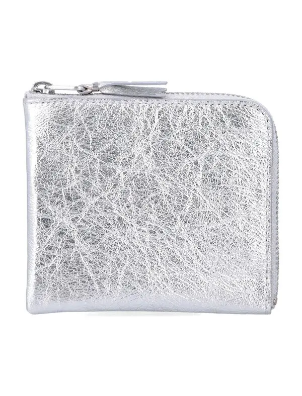 Comme Des Garçons Gold Line Zip Wallet Compact & Refined - Argento