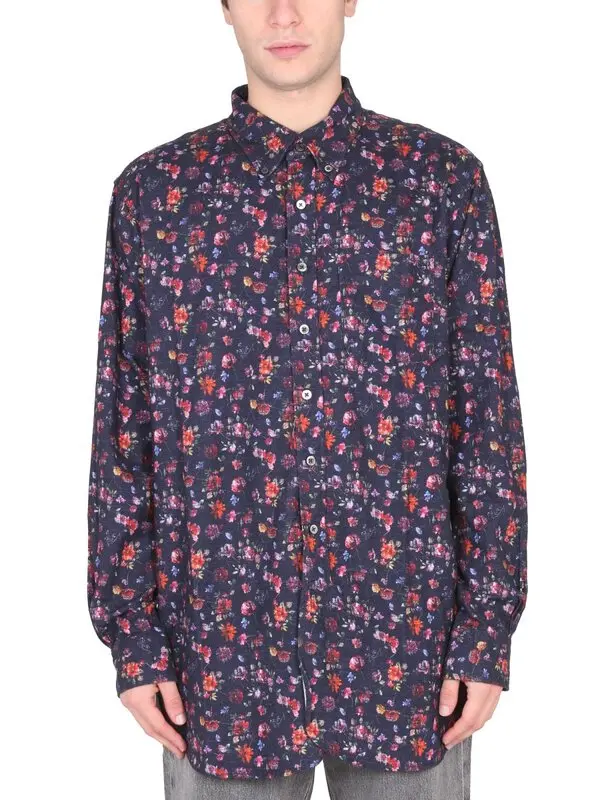 Engineered Garments Floral-print Shirt - Blue