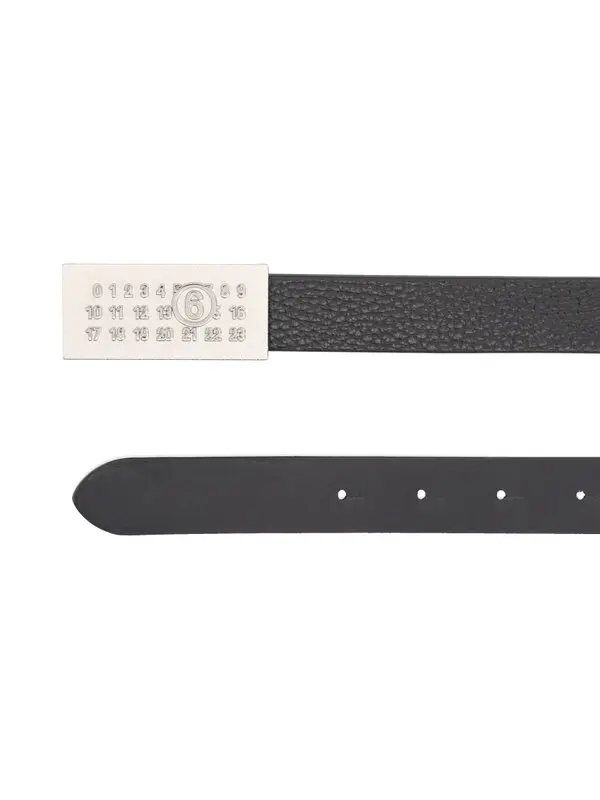MAISON MARGIELA Leather Belt With Numeric Detail - Black