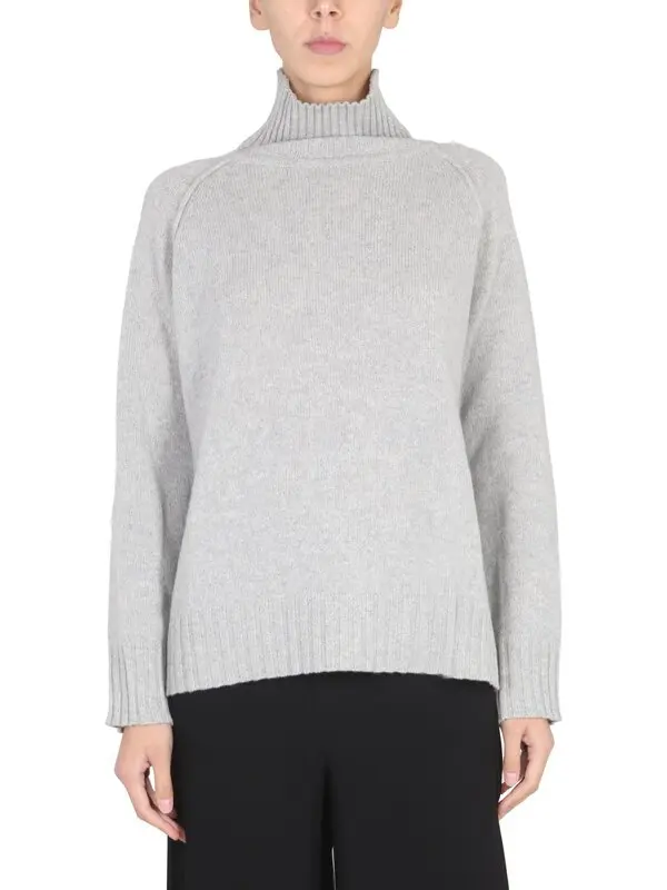STEFANO MORTARI High Neck Ribbed Knit Sweater