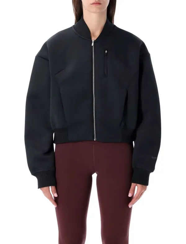 Nike Oversized Fleece Bomber Jacket - Black