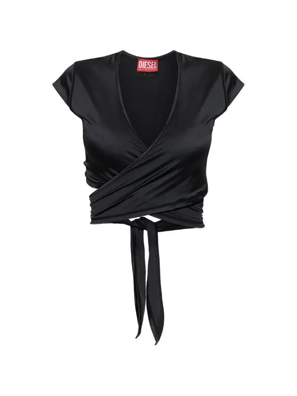 DIESEL® Sleeveless Top With Tie Detail - Nero