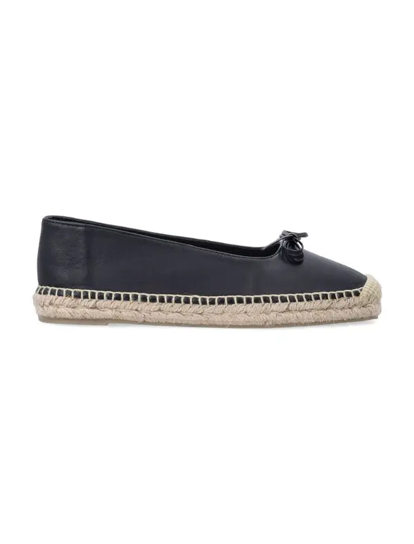 CastaÑer Mini Flat Espadrilles With Bow Detailing - Black