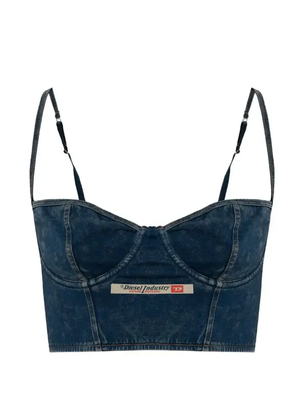 DIESEL® Cotton Mini Top With Adjustable Straps - Blu