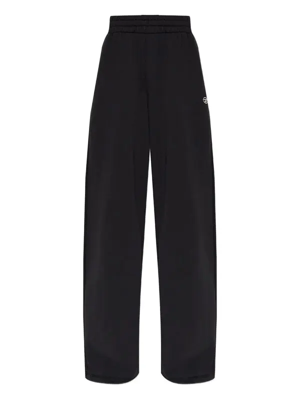 DIESEL® Loose-fitting Cotton Sweatpants With Embroidered Logo - Nero