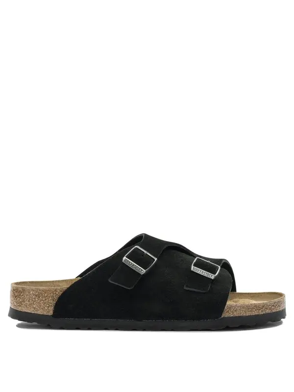 BIRKENSTOCK Classic Suede Sandals With Buckled Straps - Black