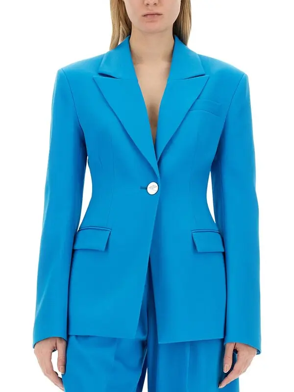 Attico Single-breasted Virgin Wool Blazer