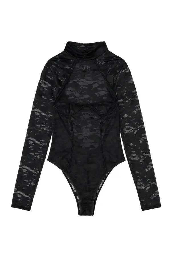 DIESEL® Halterneck Mini Bralette With Back Design - Nero