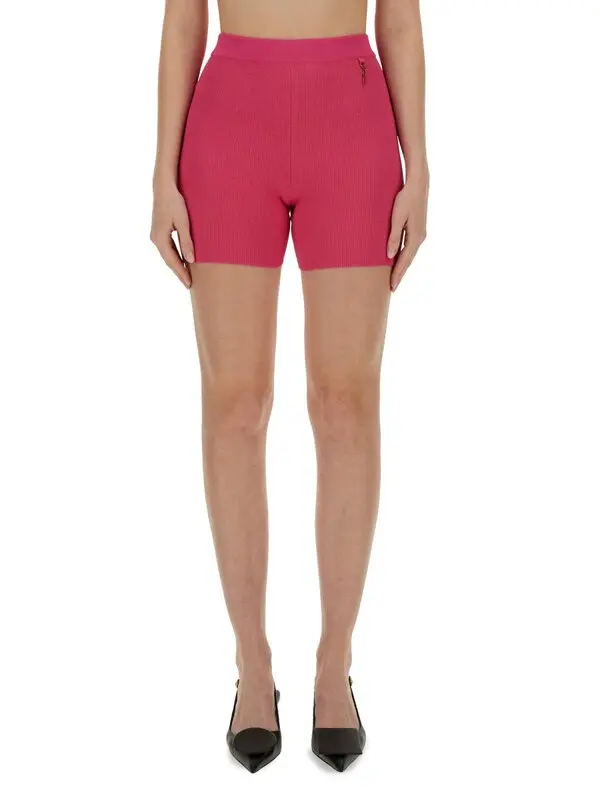 Jacquemus Ribbed Knit Mini Shorts - Pink