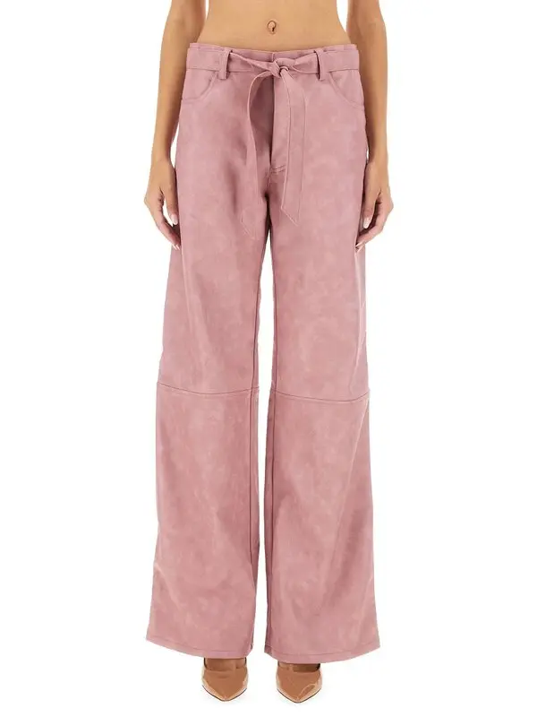 Baum Und Pferdgarten Wide Leg Polyurethane Trousers - Pink