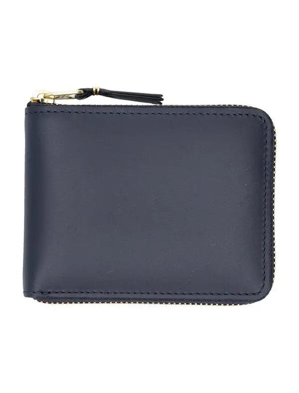 Comme Des Garçons Small Leather Zip-around Wallet - Blue