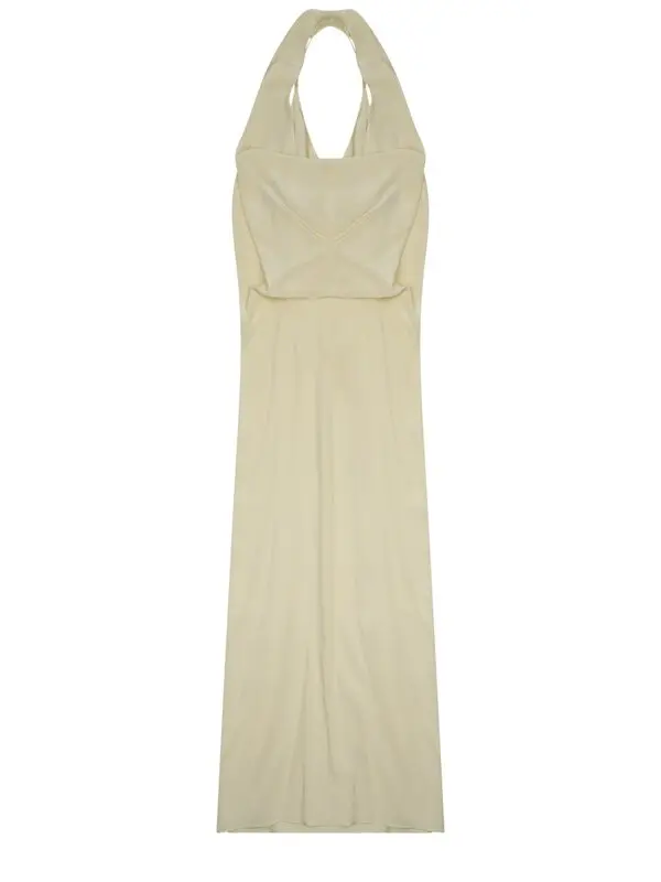 ALYSI Silk Halter Neck Dress - Yellow