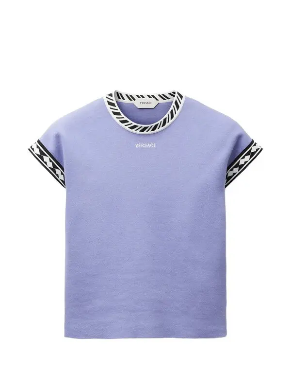 Versace Embroidered Logo Crewneck T-shirt - Viola