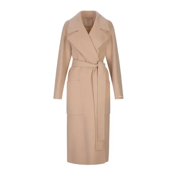 Sportmax 100% Virgin Wool Belted Dress With Pockets - 092