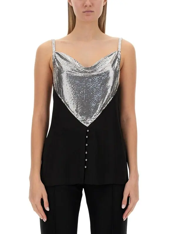 Rabanne Slim Fit Metallic Insert Top - Multicolour