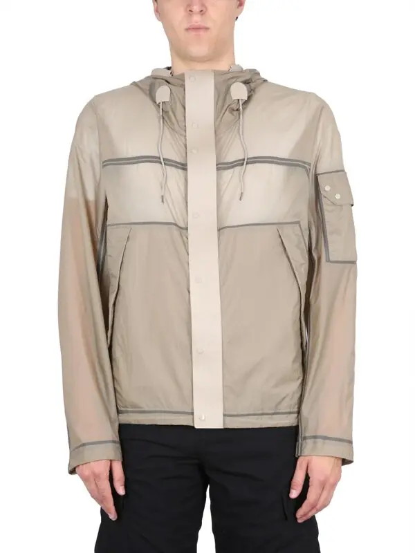 TEN C Hooded Anorak Jacket - Beige
