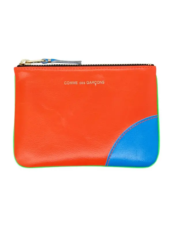 Comme Des Garçons Mini Leather Super Fluo Wallet With Gold-tone Hardware