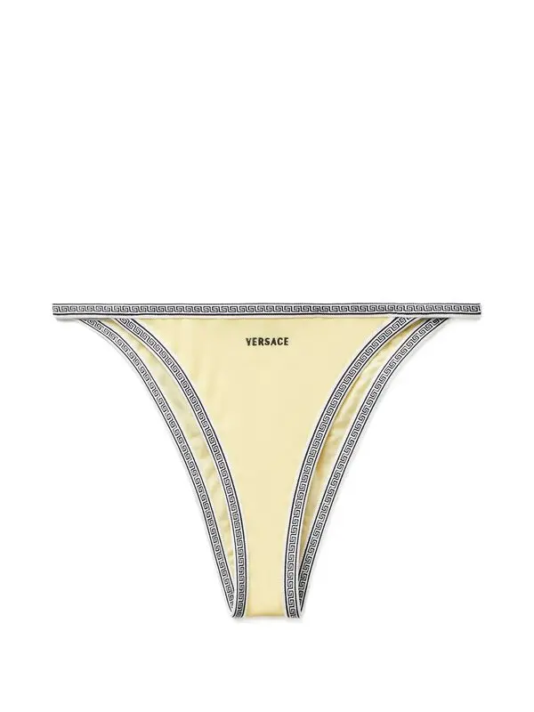 Versace Greek Motif Embroidered Waistband Trousers - Viola