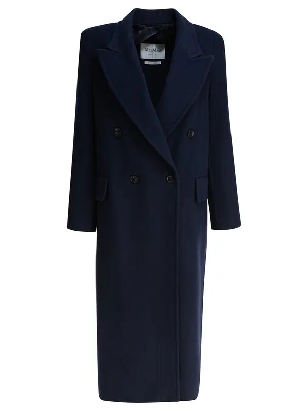 Max Mara Wool Broadcloth Midi Coat - Blue