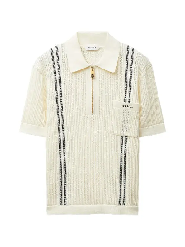 Versace Medusa Logo Short Sleeve Half-zip Shirt