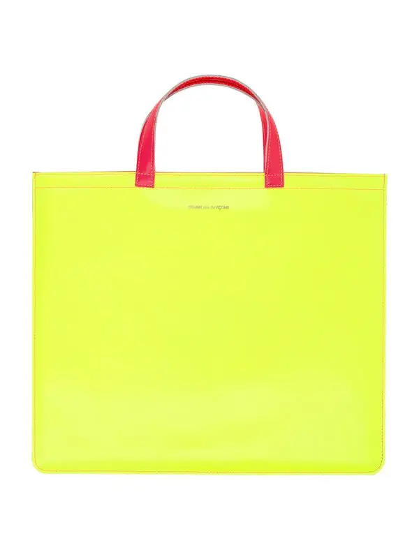 Comme Des Garçons Leather Super Fluo Tote Bag - Yellow/orange