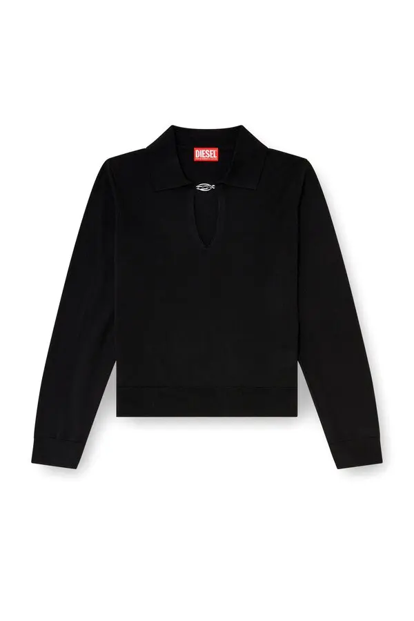 DIESEL® Silk Blend Polo Shirt - Nero