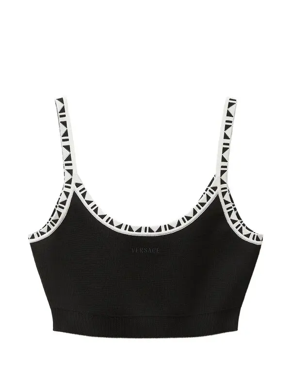 Versace Embroidered Logo Tank Top - Nero