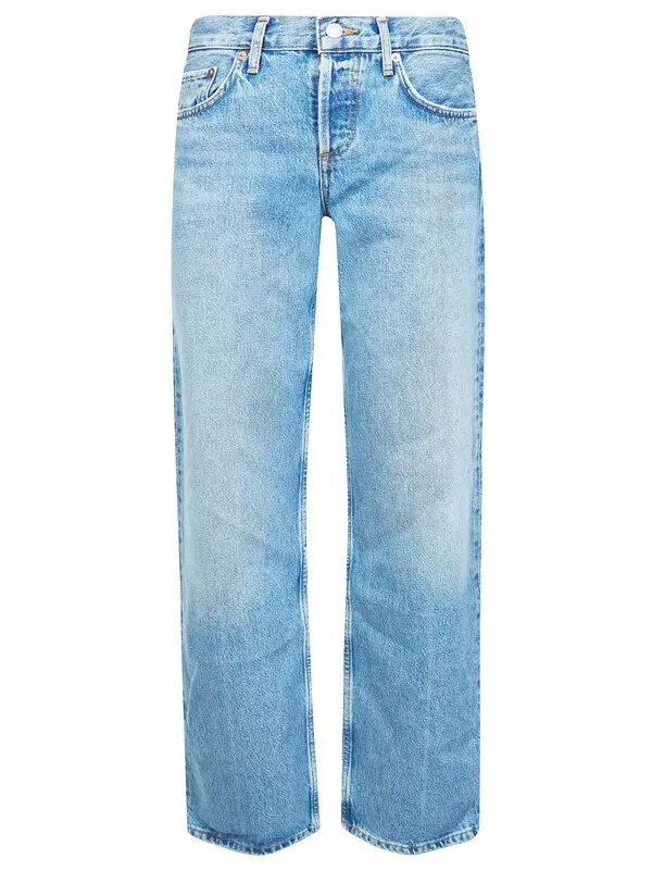 AGOLDE Low Rise Loose Fit Regenerative Cotton Jeans - Blu