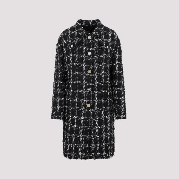 Giambattista Valli Sequined Bouclé Double-breasted Peacoat Jacket - Black