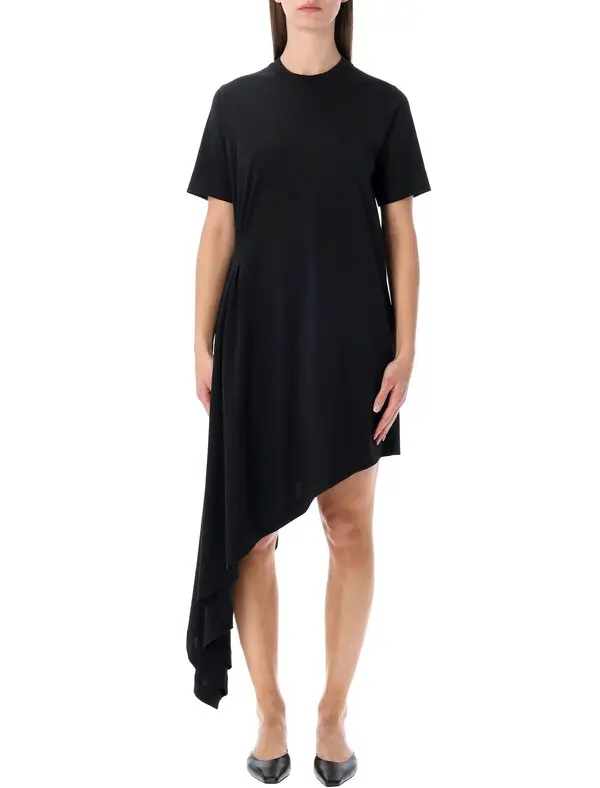LOULOU Igari Asymmetric T-shirt Dress - Black