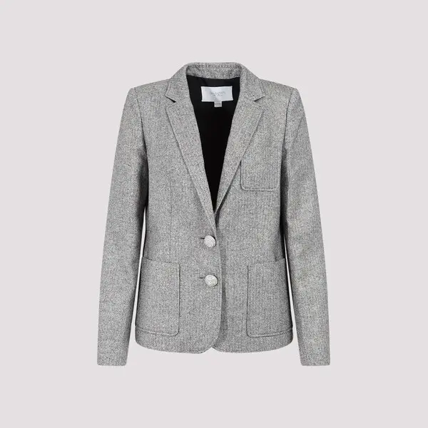Giambattista Valli Tailored Cotton Blend Blazer - Grey